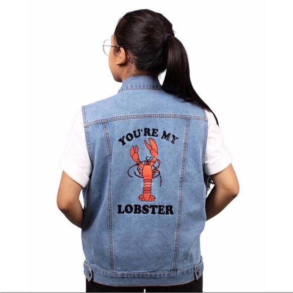 FRIENDS | Jackets & Coats | Friends Youre My Lobster Graphic Denim Vest ...